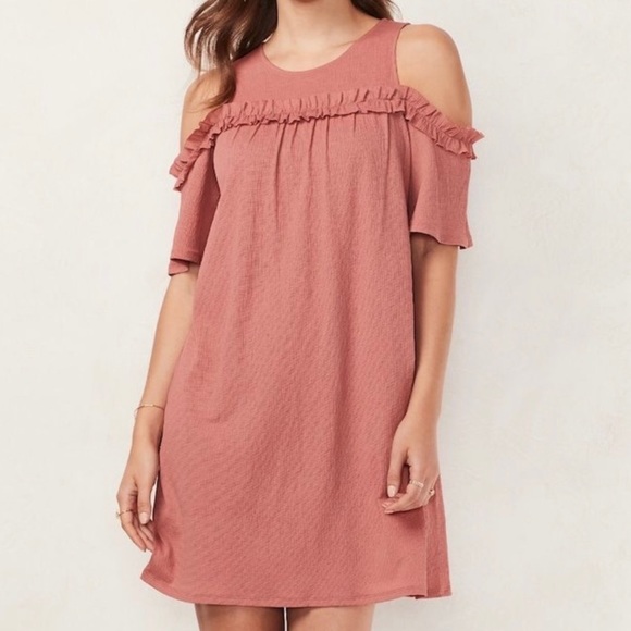 LC Lauren Conrad | Dresses | Cold Shoulder Ruffle Dress | Poshmark